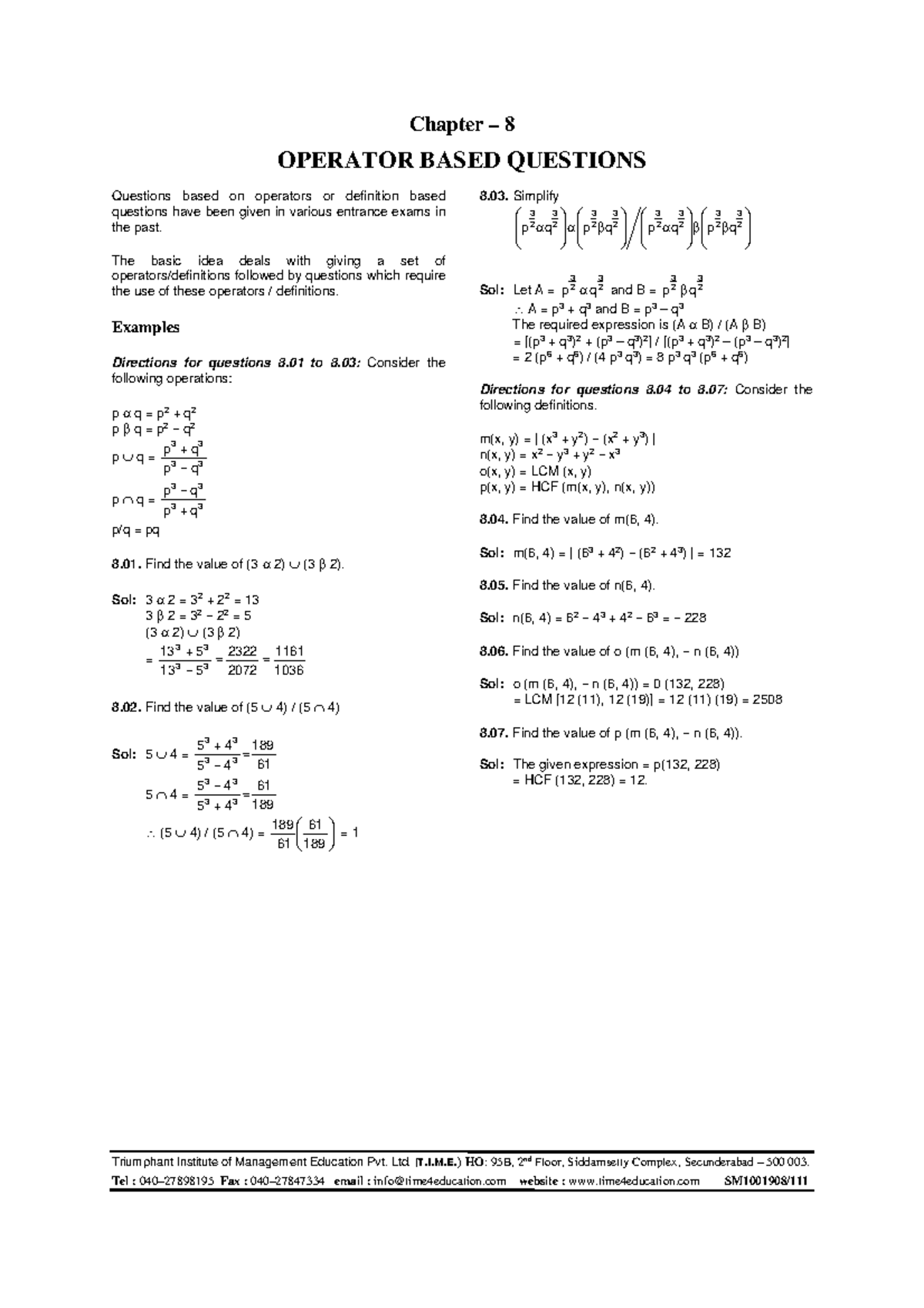 Chapter-8 Operator Based Questions 2 - Triumphant Institute of ...