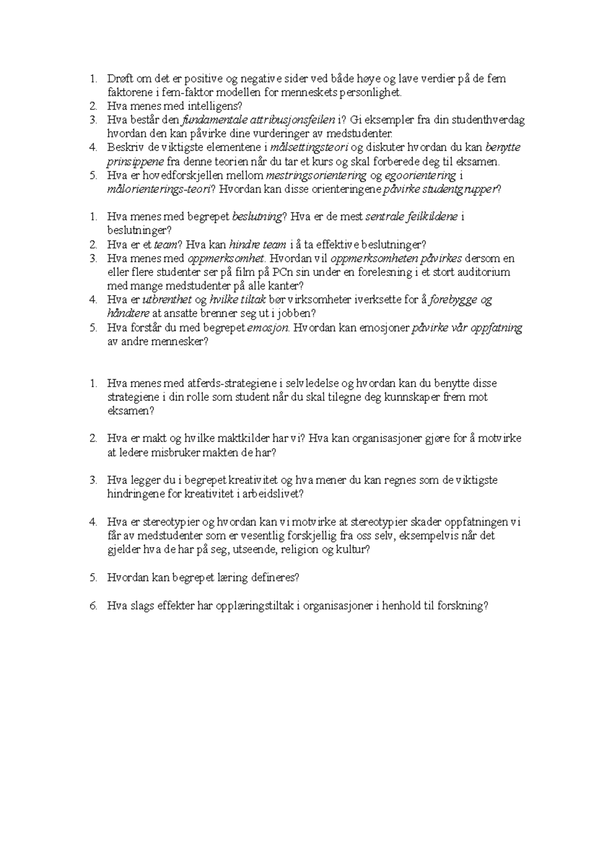 Arbeidskrav POL - kun tidligere oppgaver - Drøft om det er positive og negative sider ved både ...