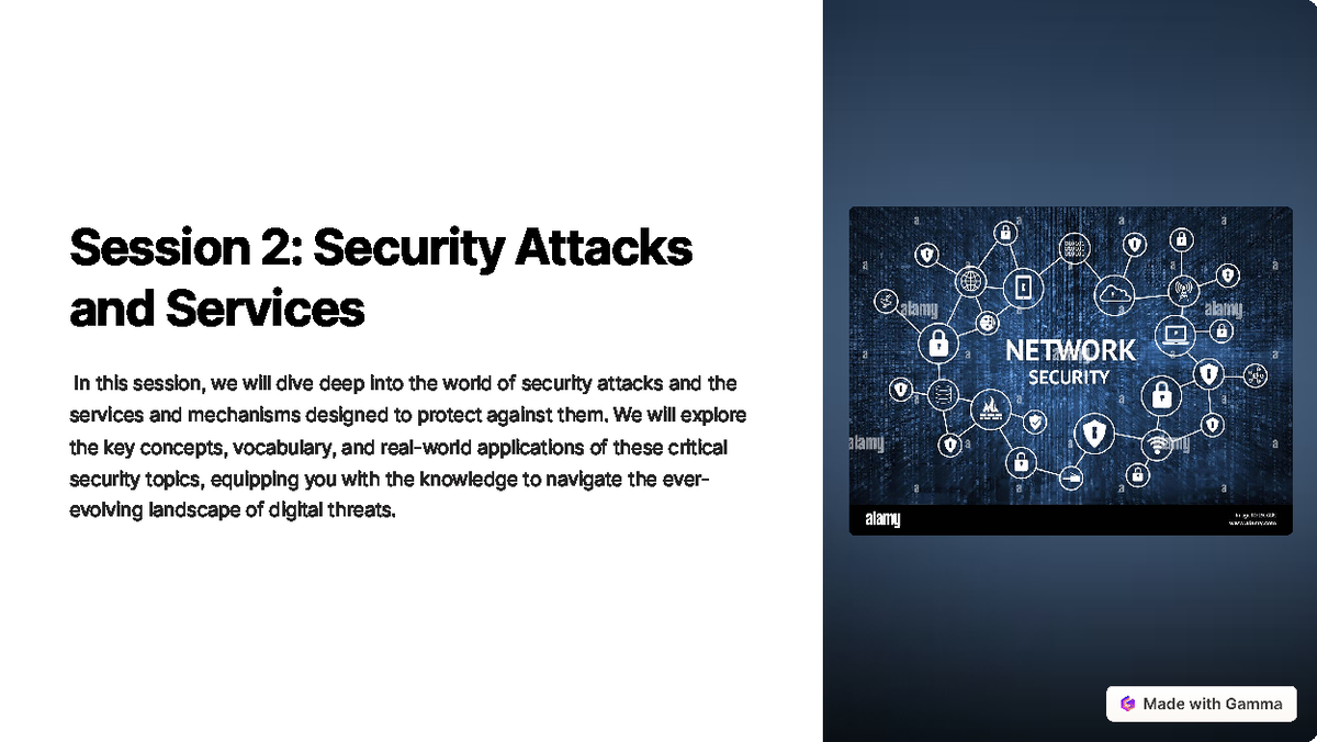 Session 2 Security Attacks and Services - Session 2 : Security Attacks ...