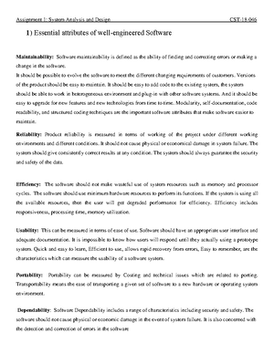 Assignment 1 Software Engineering Answers - Assignment 1 – Software ...