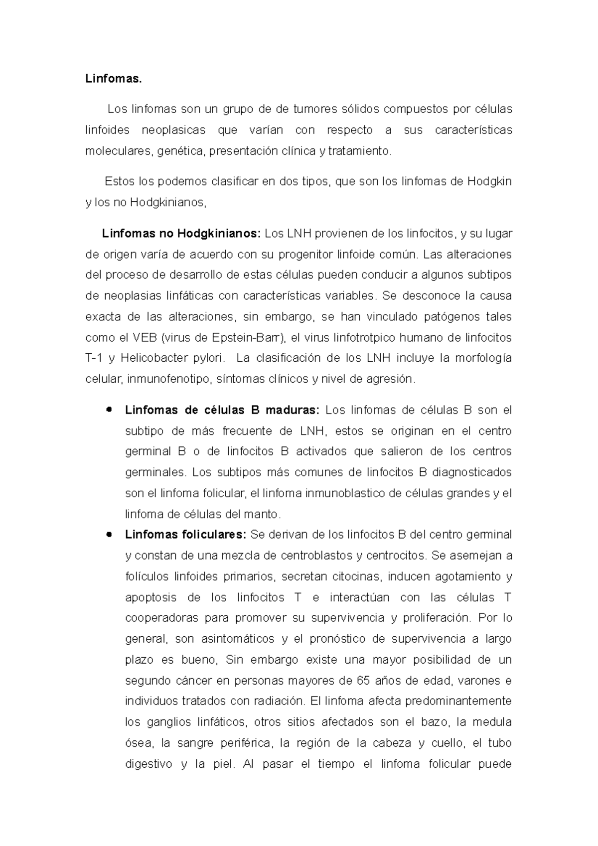 Linfomas - Los linfomas son un grupo de de tumores sólidos compuestos ...