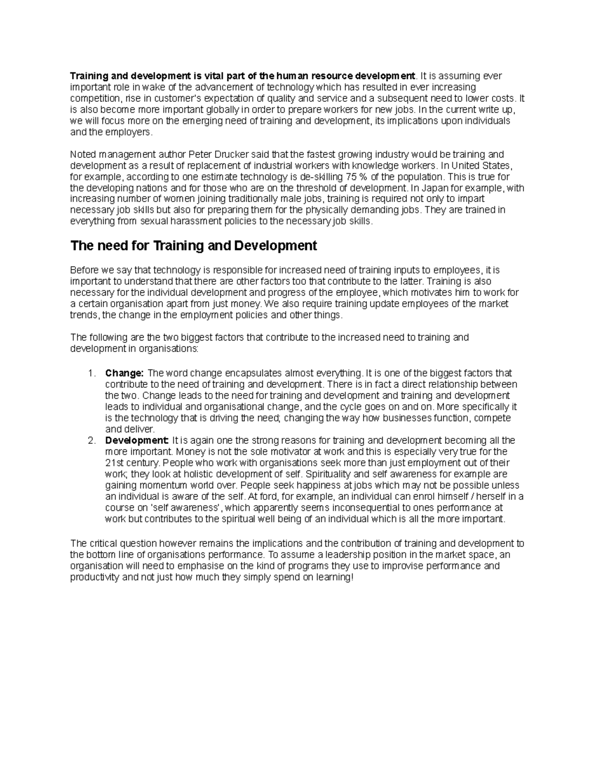 10. training and development - Training and development is vital part ...