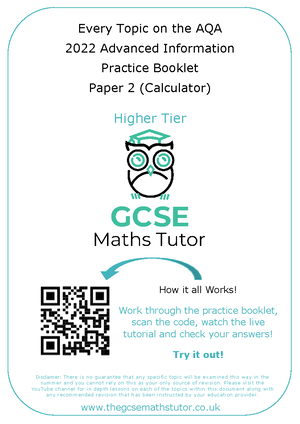 AQA GCSE 2022 Maths Topic Checklist - Higher - Revision Videos ...