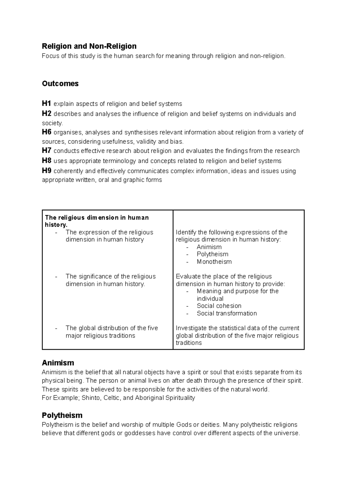 Religion AND NON- Religion - Religion and Non-Religion Focus of this ...