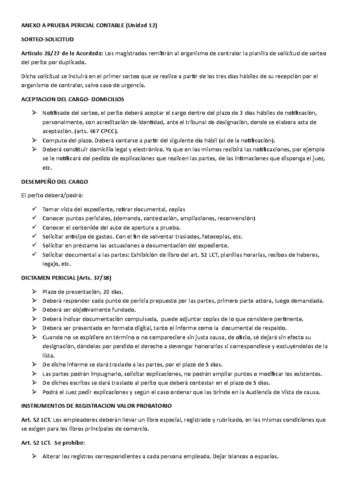 Prueba Pericial Contable - ANEXO A PRUEBA PERICIAL CONTABLE (Unidad 12) SORTEO-SOLICITUD ...