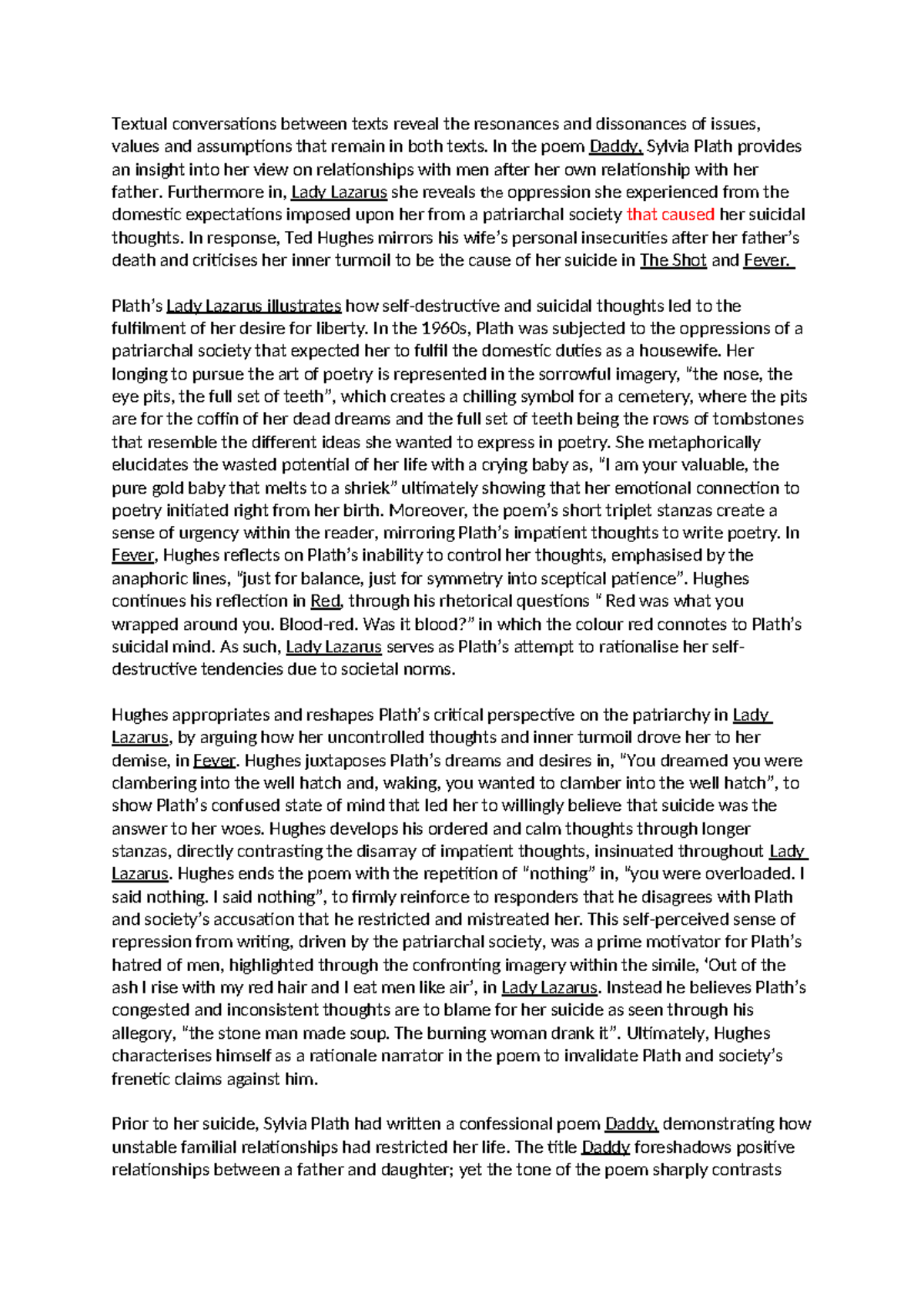 Essay #4[78] - Textual conversations between texts reveal the ...