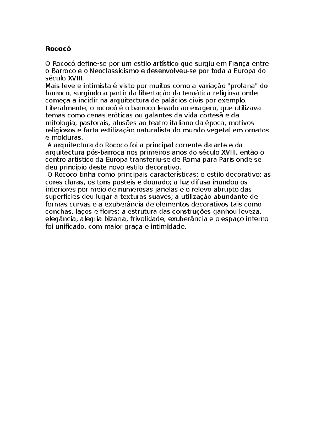 O Rococ‡ - Resumo Teoria da Arquitetura I e História da Arquitetura I - O por um estilo que ...