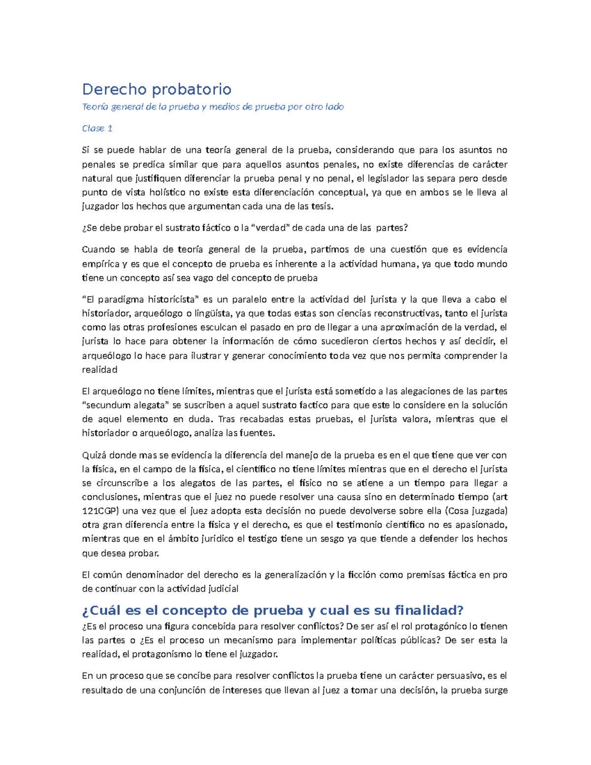 Derecho probatorio - Derecho probatorio Teoría general de la prueba y medios de prueba por otro ...