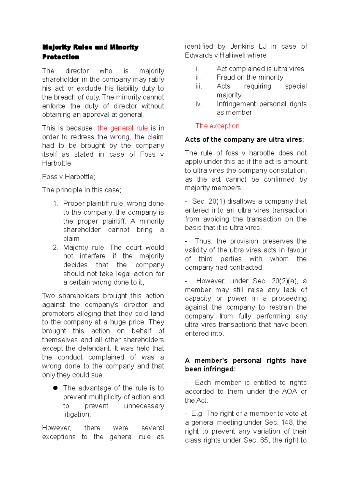 Majority & minority rules - Majority Rules and Minority Protection The ...
