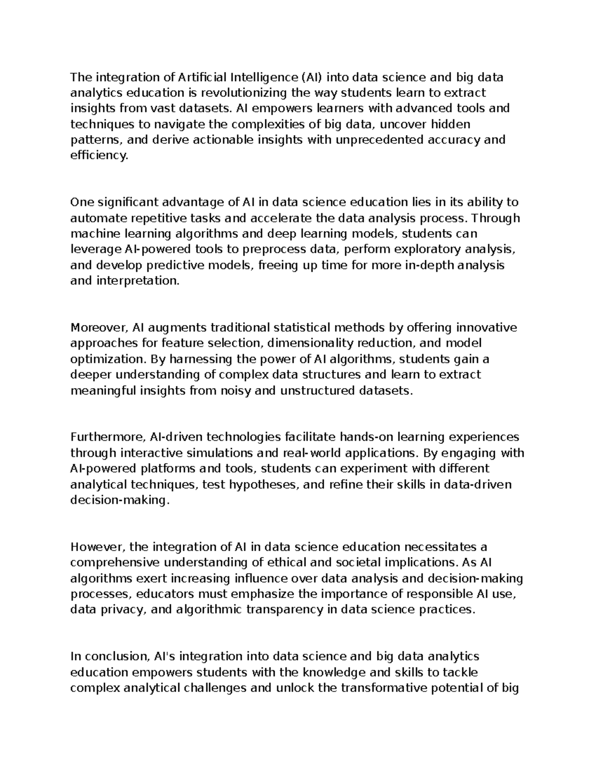 The integration of Artificial Intelligenc 2 - AI empowers learners with ...