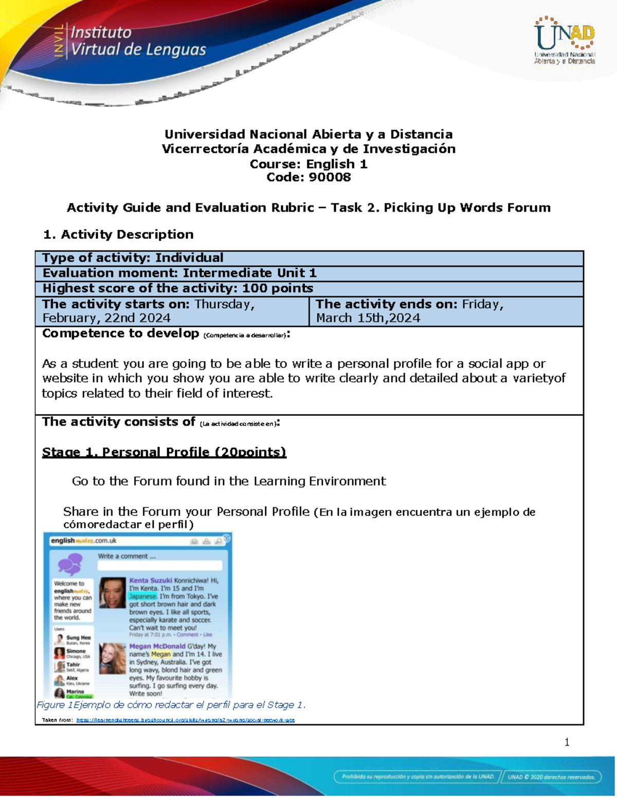 Activity Guide and Evaluation Rubric - Unit 1 -Task 2- Picking Up Word Forum - Universidad ...