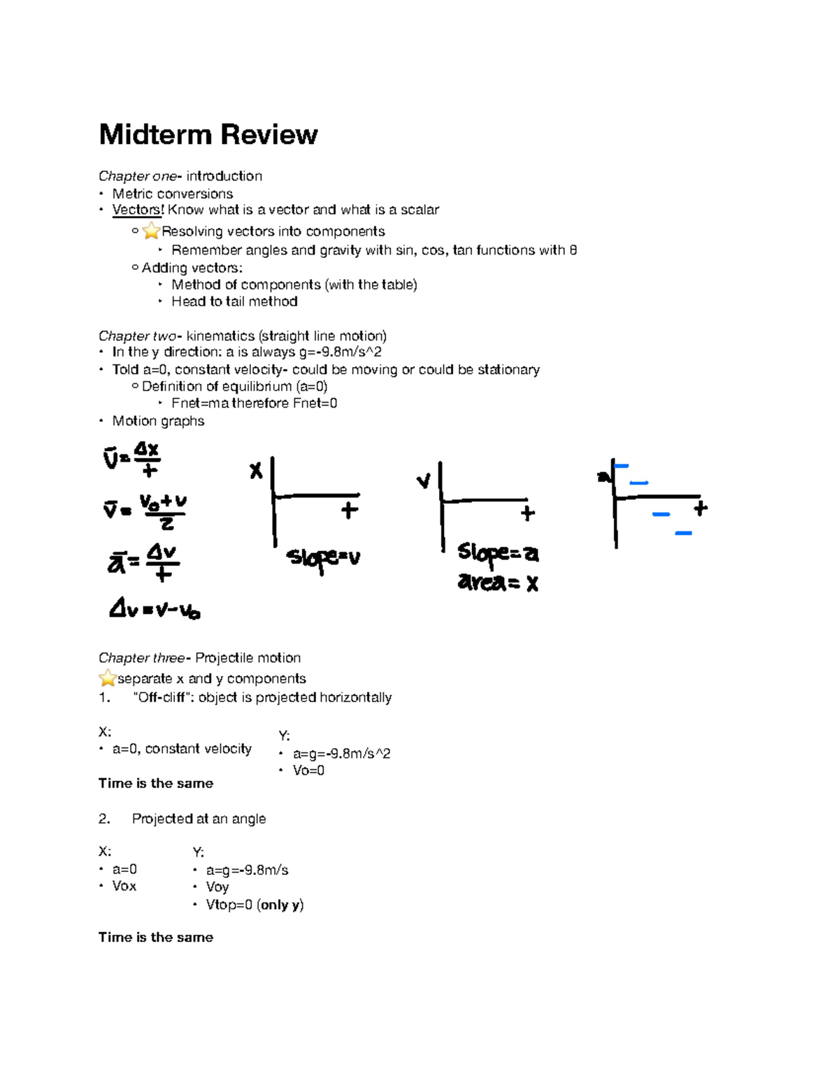 Midterm Review - Lecture notes from AP Physics 1 from teacher Mr ...