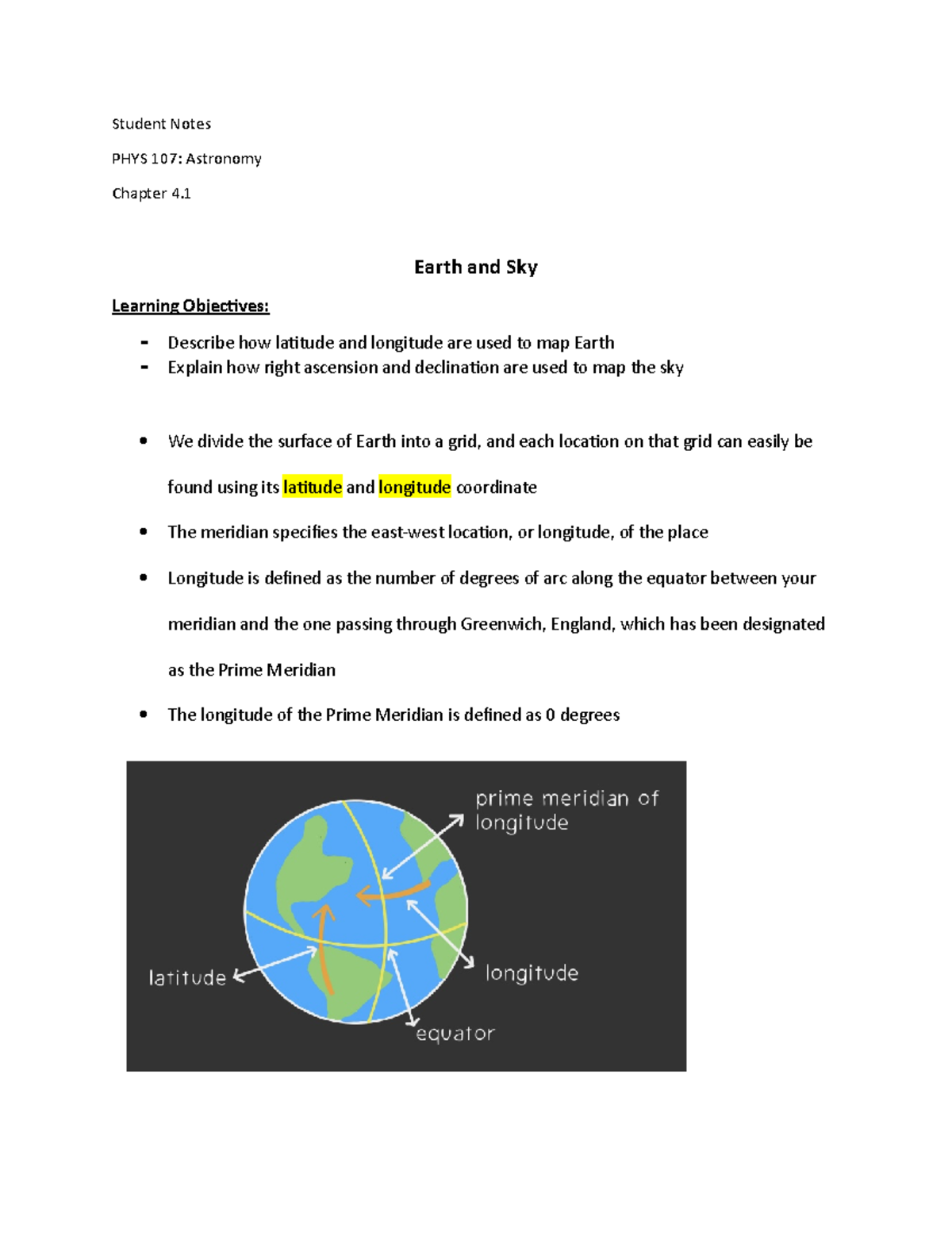 Chapter 4-1 PHYS 107 - Textbook and Lecture - Student Notes PHYS 107 ...