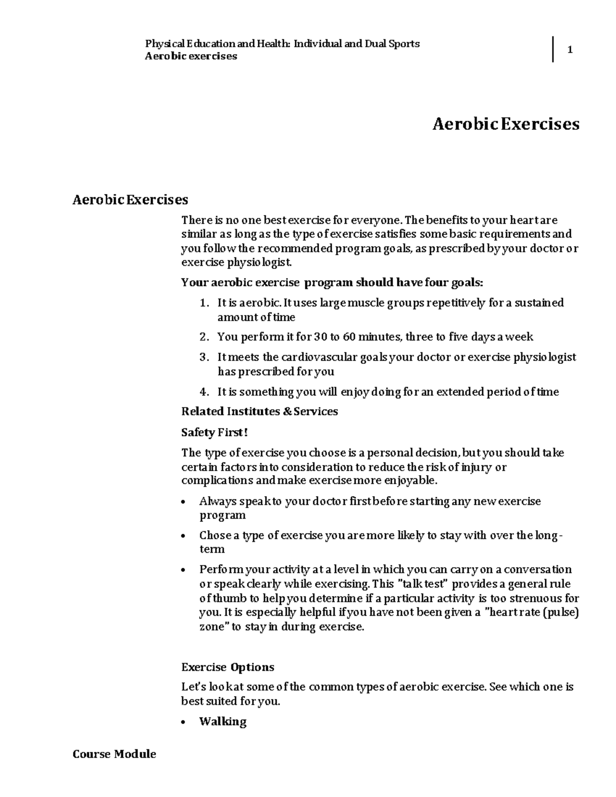W11 module-Aerobics Exercise - Physical Education and Health ...