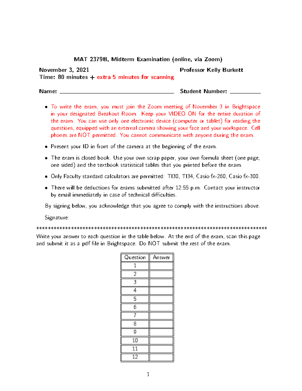 2379-midterm 21 - Midterm 1 Questions with Kelly Burkett - MAT 2379B ...