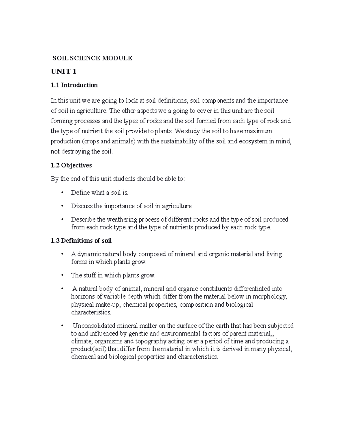 Soil science notes - agriculture is the growing of crops and rearing of ...