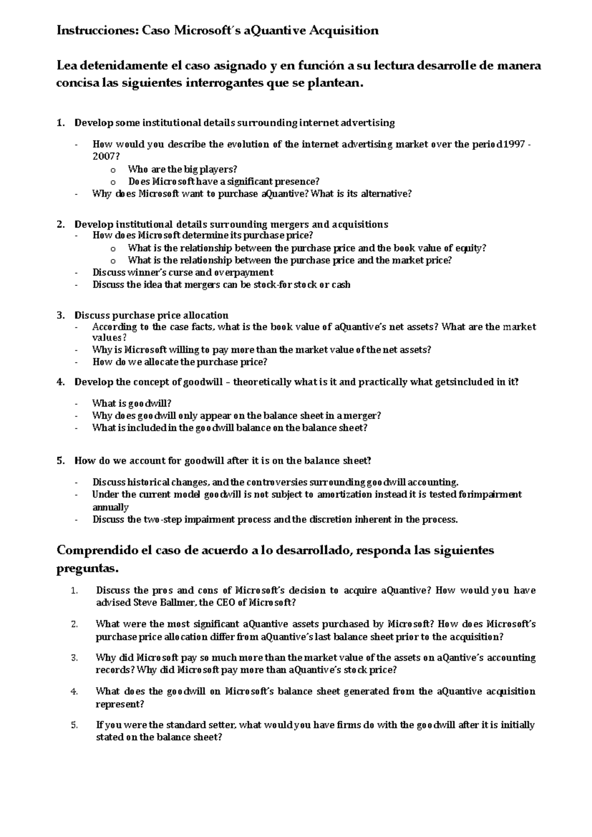 Instrucciones PARA Desarrollo DEL Trabajo Final - Instrucciones: Caso ...