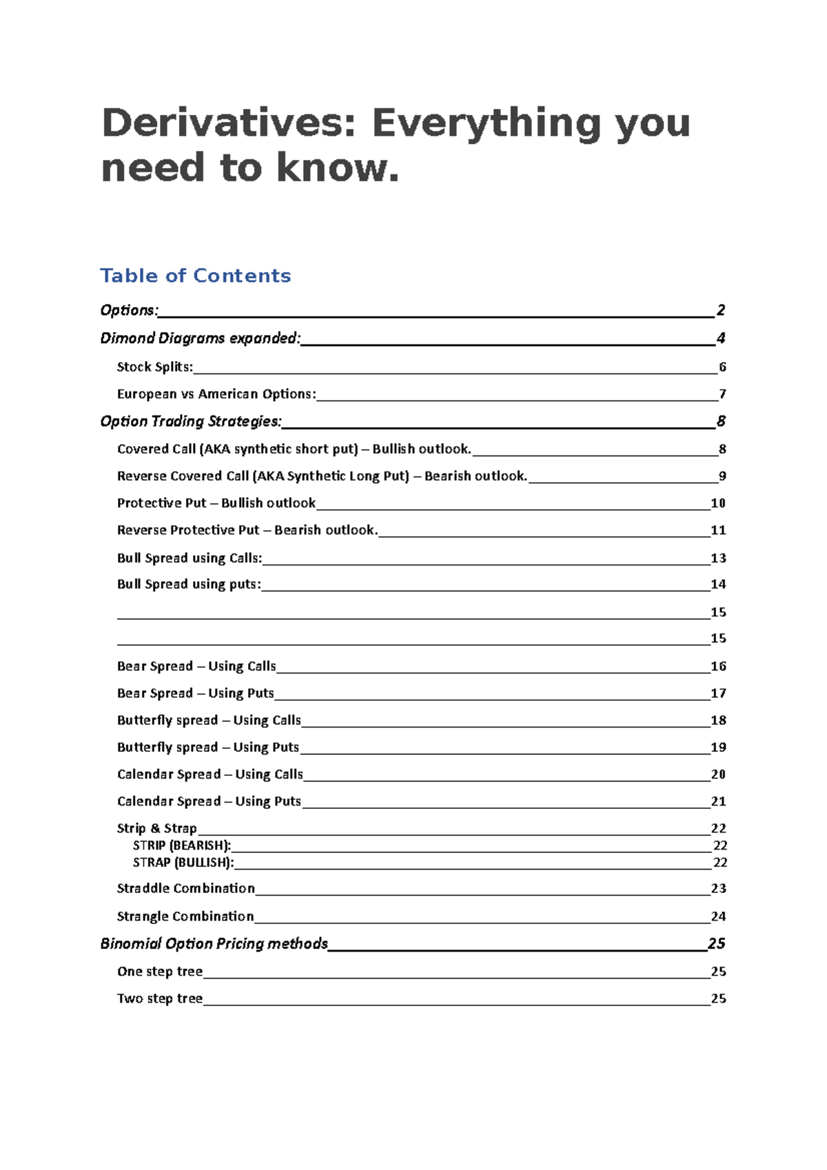Derivatives - Mostly on option strategies - Derivatives: Everything you ...