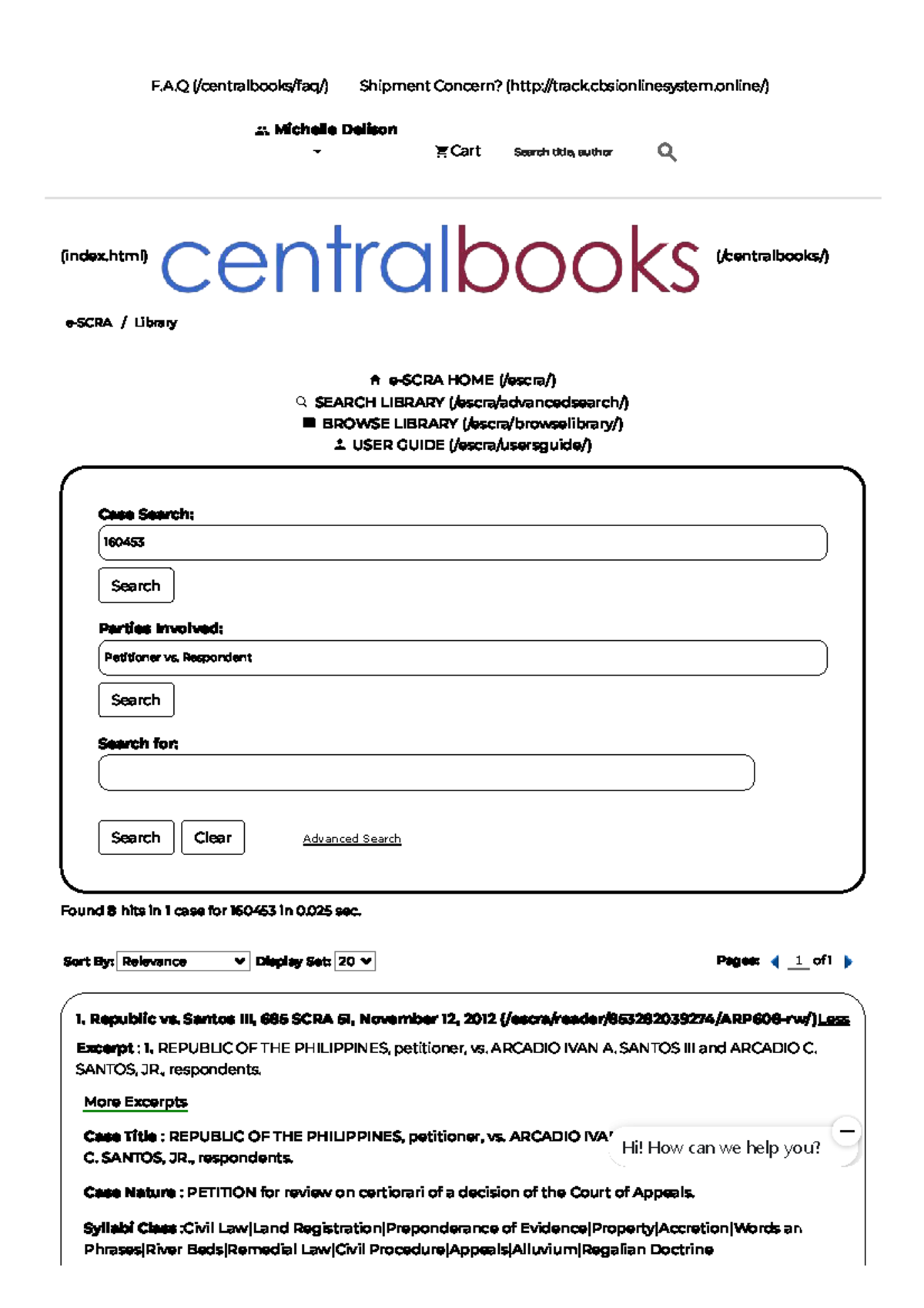 8. SCRA Republic vs. Santos, III - Sort By: Relevance Display Set: 20 ...
