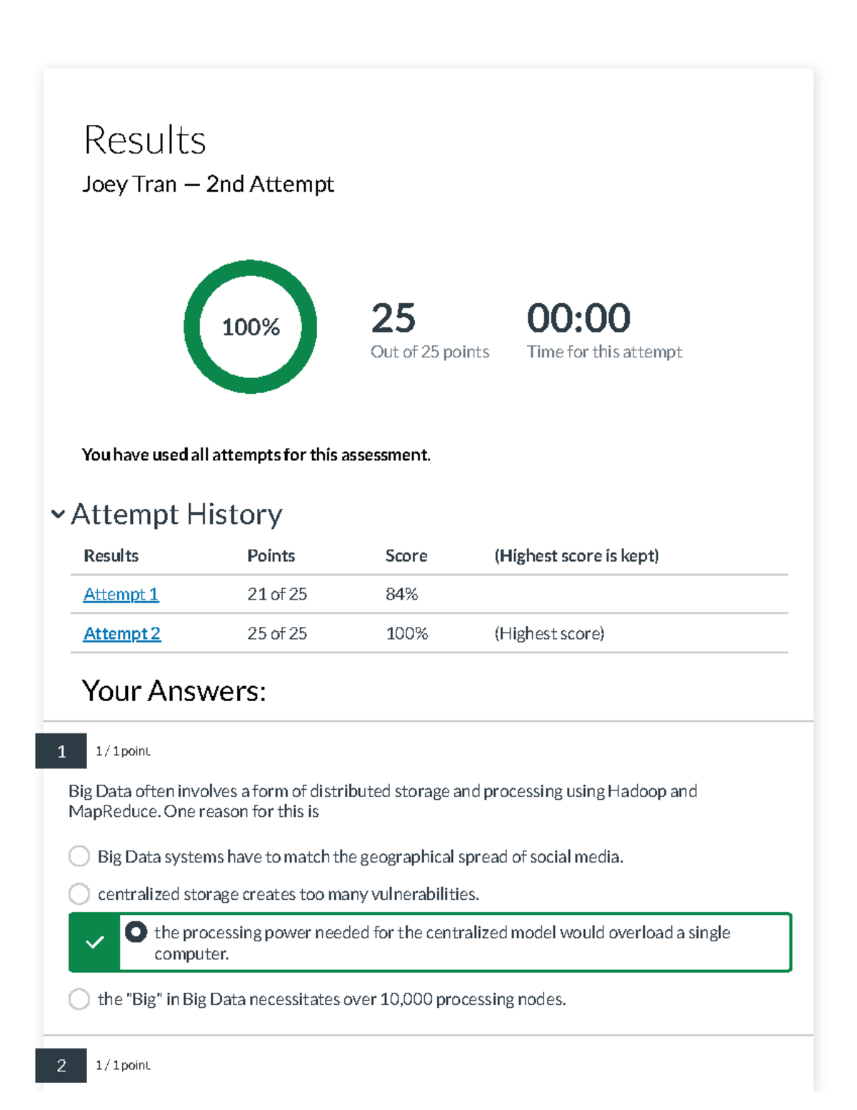 Quizzes 1 result - ISDS 415 quiz 1 cover Chapter 1: overview of BI ...