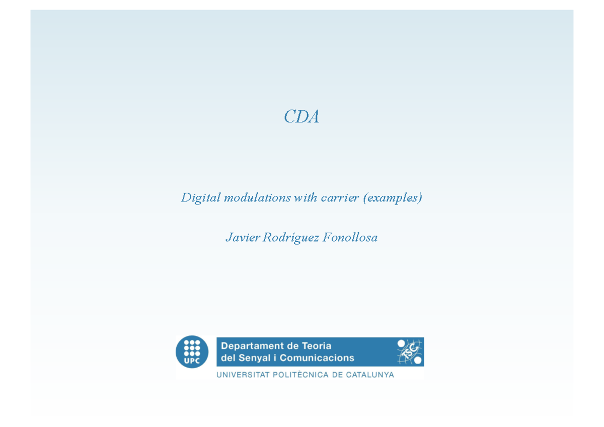 CDA slides Ch 4.2 Examples - CDA Digital modulationswithcarrier ...