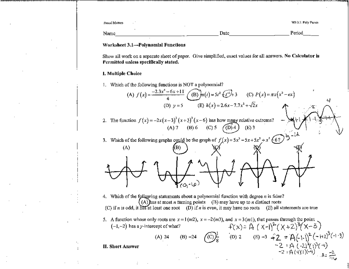 Precalculus Key - 18. 01 - Studocu