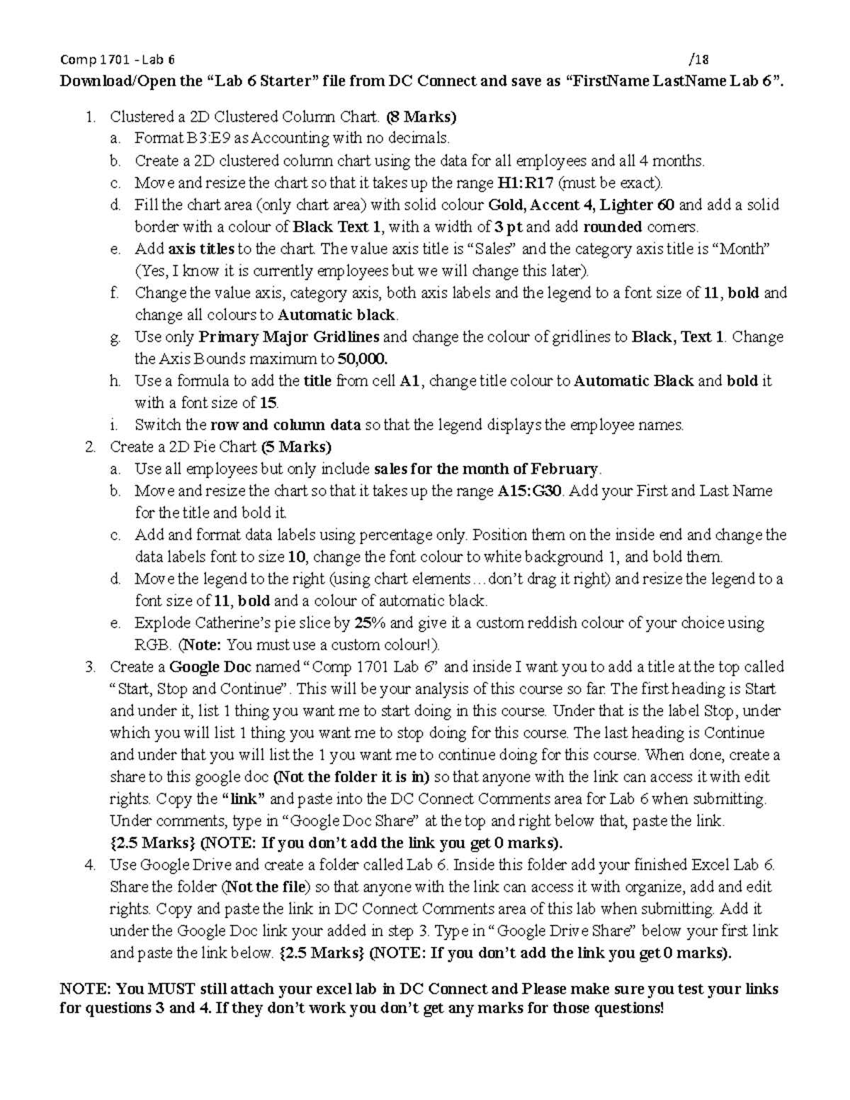 Lab 6 Instructions - COMP - Comp 1701 - Lab 6 / Download/Open the “Lab ...