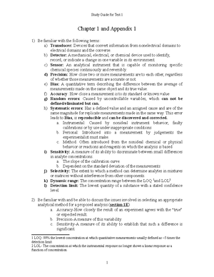 Study Guide for Test 3a - An Introduction to Chromatographic ...