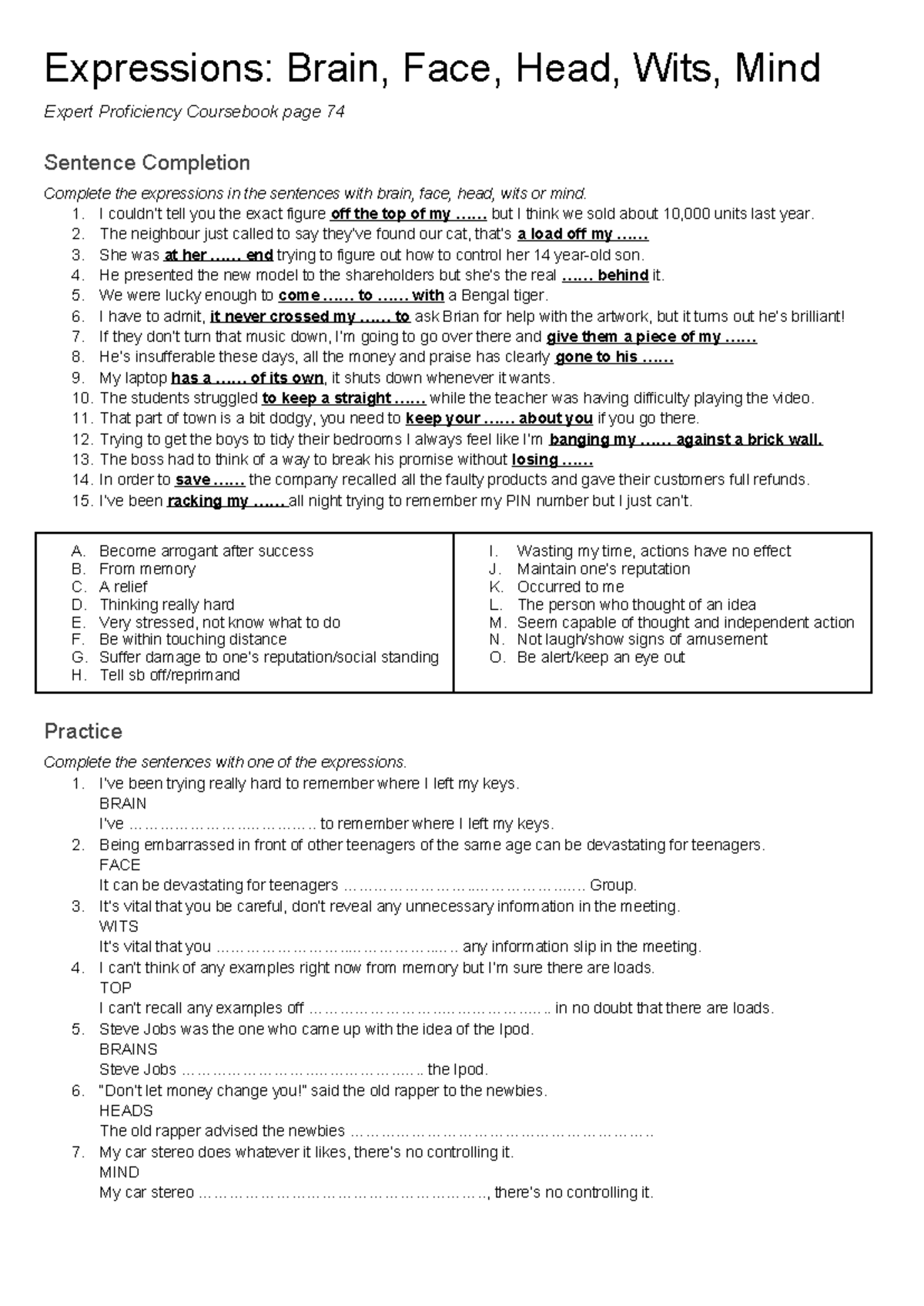 Expressions -brain-face-head-wits-1-1 - Expressions: Brain, Face, Head ...