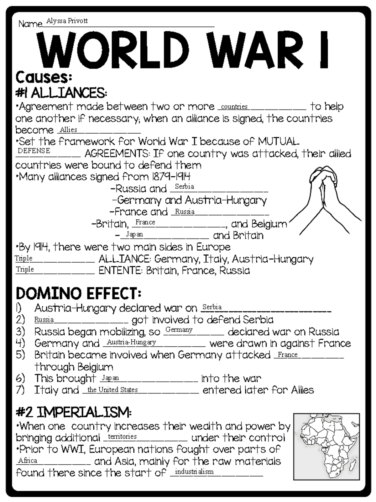 Alyssa Privott - WWI Notes Student Version - Name