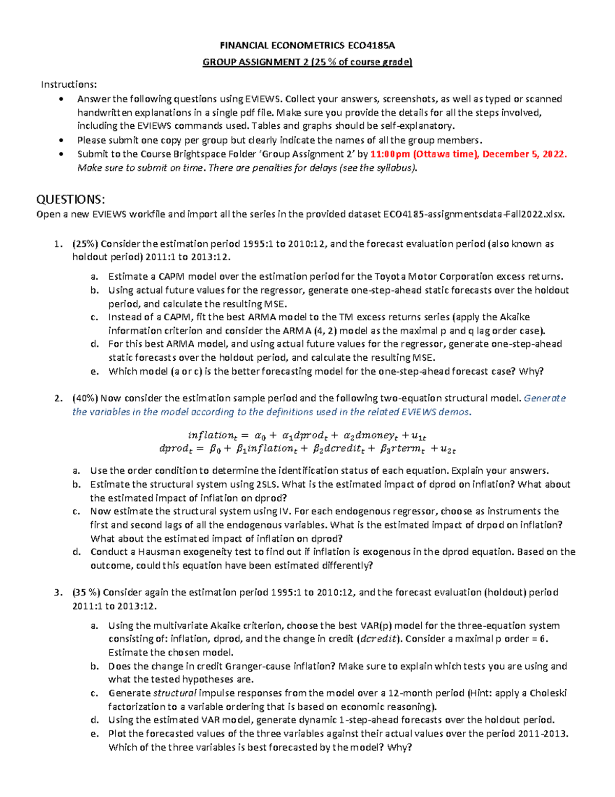 ECO4185-Assignment 2-Fall2022 (1) 221205 135039 - FINANCIAL ...