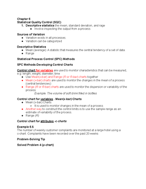 Class Notes #11 4 19 22 - Chapter 6 Statistical Quality Control (SQC) 1 ...