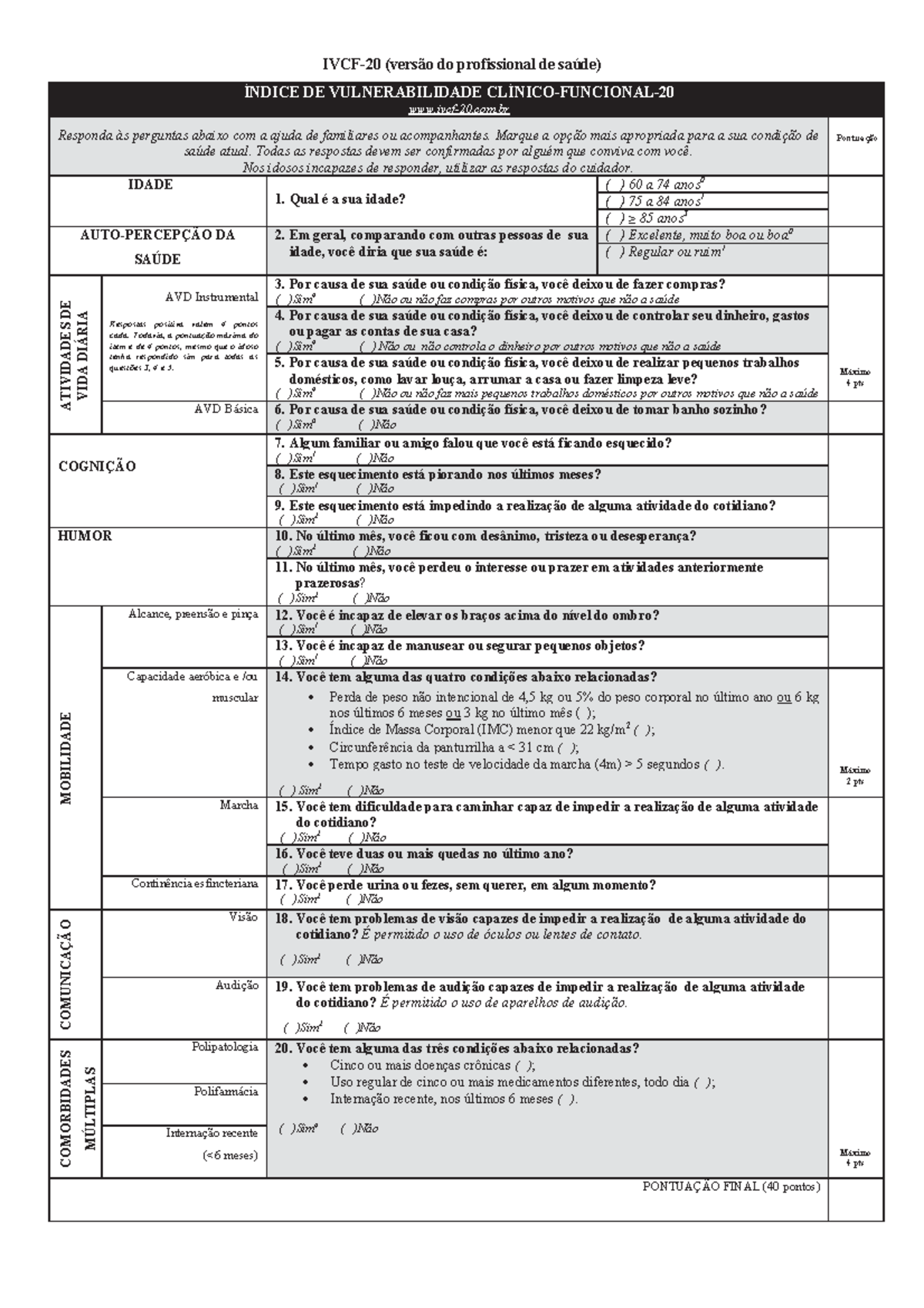 IVCF 20 - Resumo Medicina - ! - Studocu