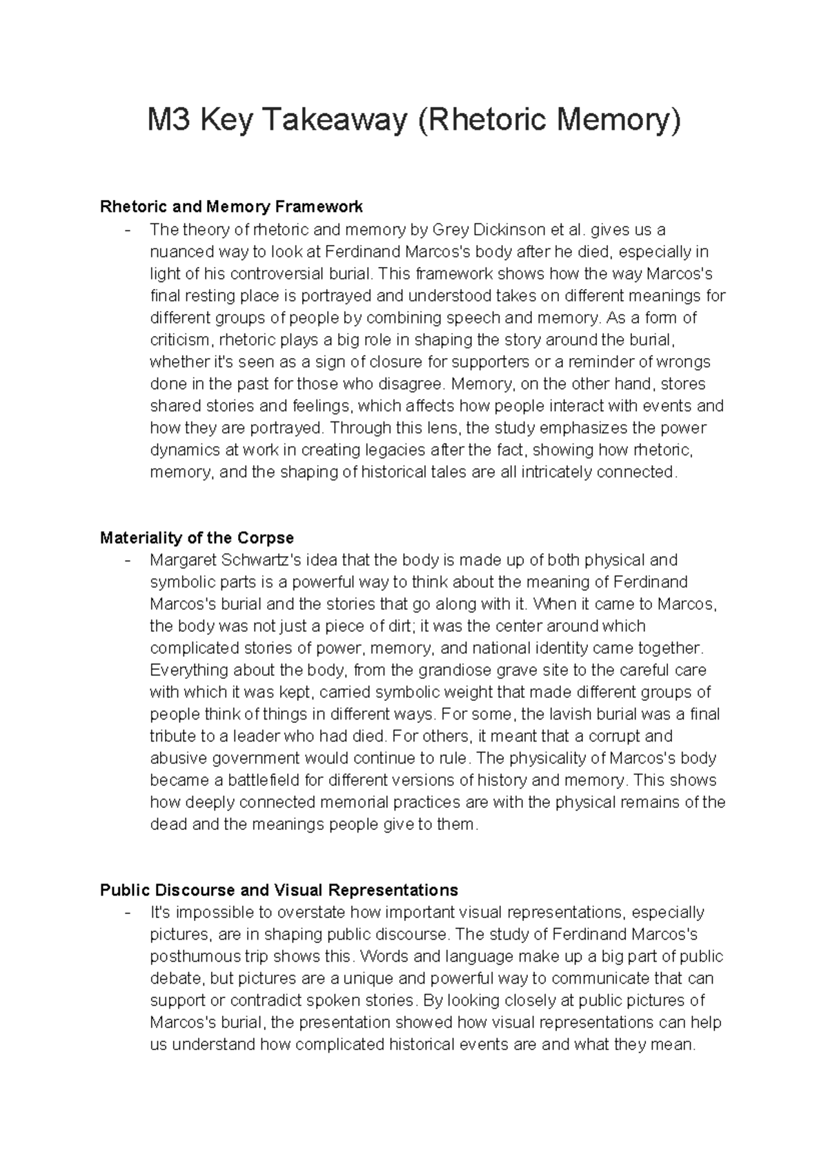 M3 Key Takeaway (Rhetoric Memory) - M3 Key Takeaway (Rhetoric Memory ...