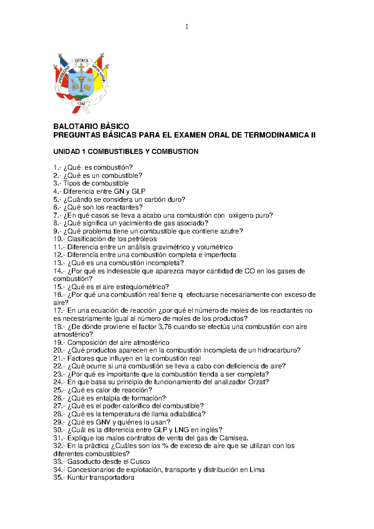Preguntas PARA EL Examen ORAL 2023 - BALOTARIO BÁSICO PREGUNTAS BÁSICAS PARA EL EXAMEN ORAL DE ...