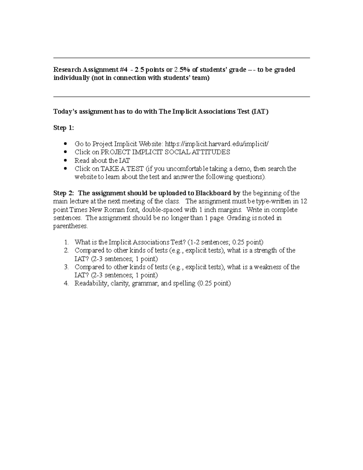 Research assignment 4 IAT