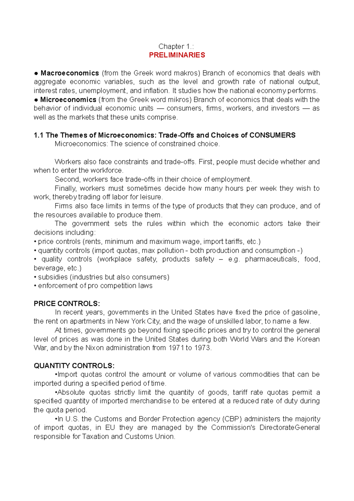 Ch. 1 - Preliminaries - Chapter 1.: PRELIMINARIES Macroeconomics (from ...