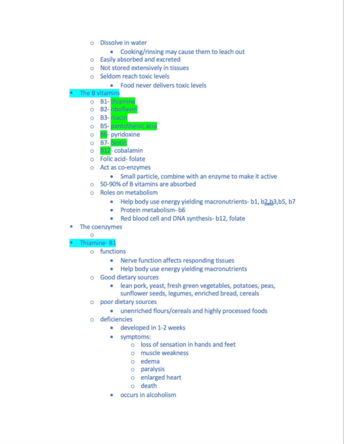 Nutrition Notes for exams part 16 - BIO-319 - Studocu