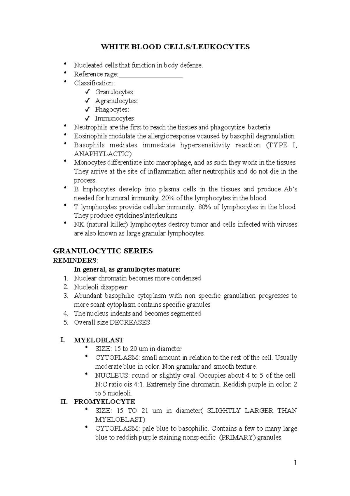 White- Blood- Cells Hematology - WHITE BLOOD CELLS/LEUKOCYTES Nucleated ...