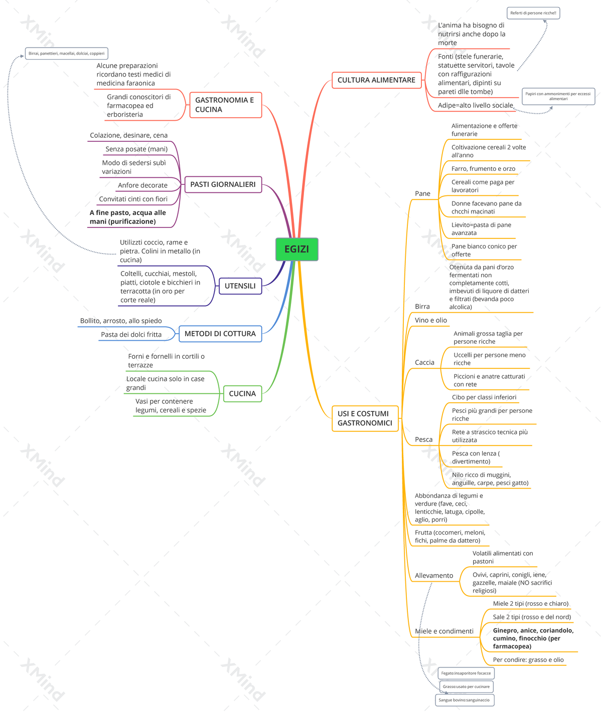mappa mentale Egizi - scienze dell'alimentazione gastronomia ...