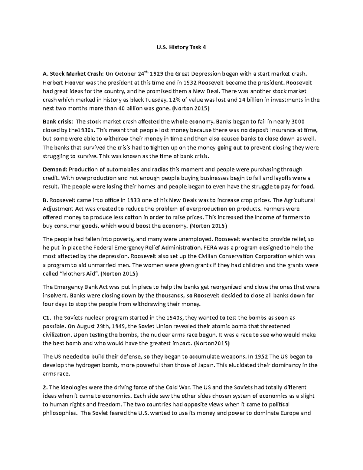 Crisis during Great depression and the Feminist Movement - U. History ...