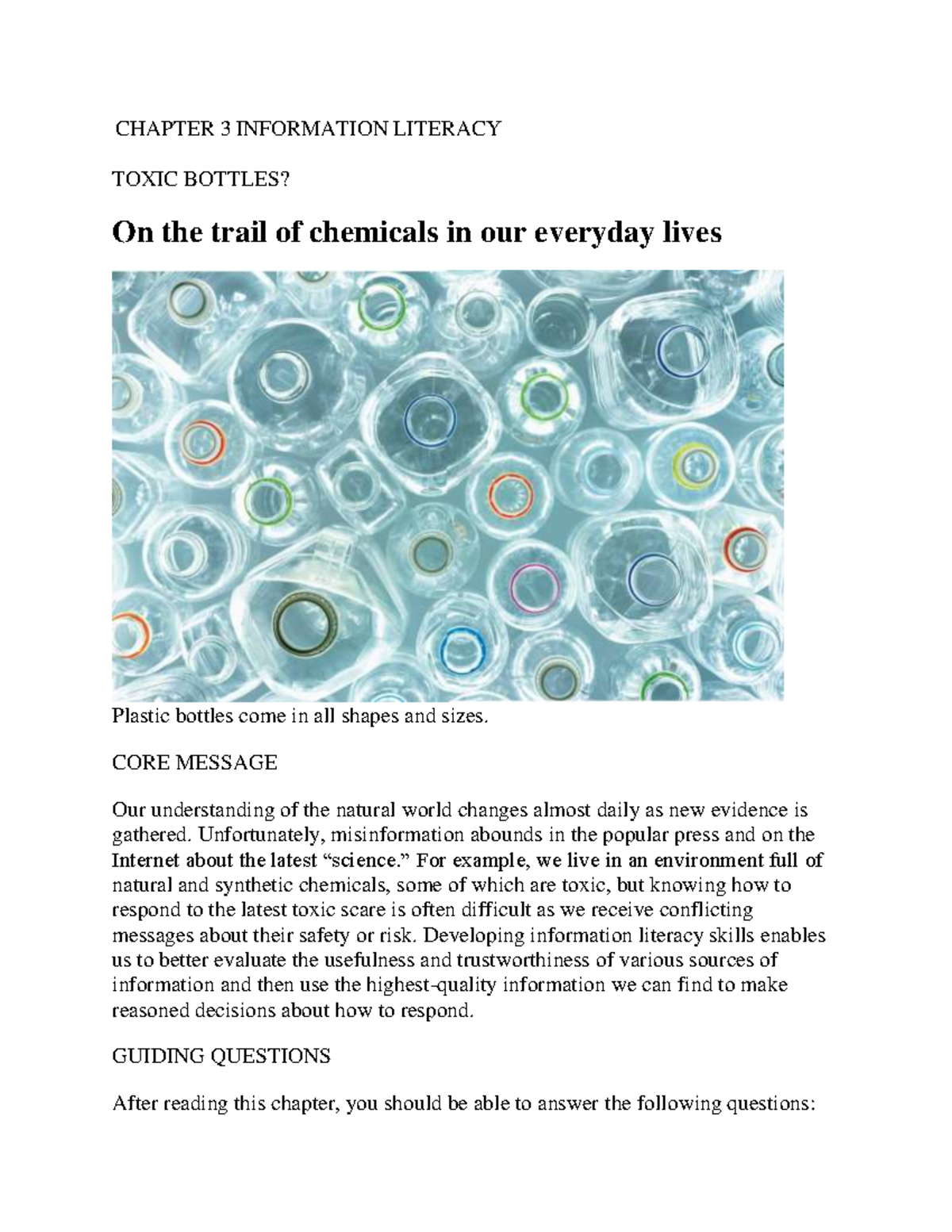 Chapter 3 - ebook - CHAPTER 3 INFORMATION LITERACY TOXIC BOTTLES? On ...