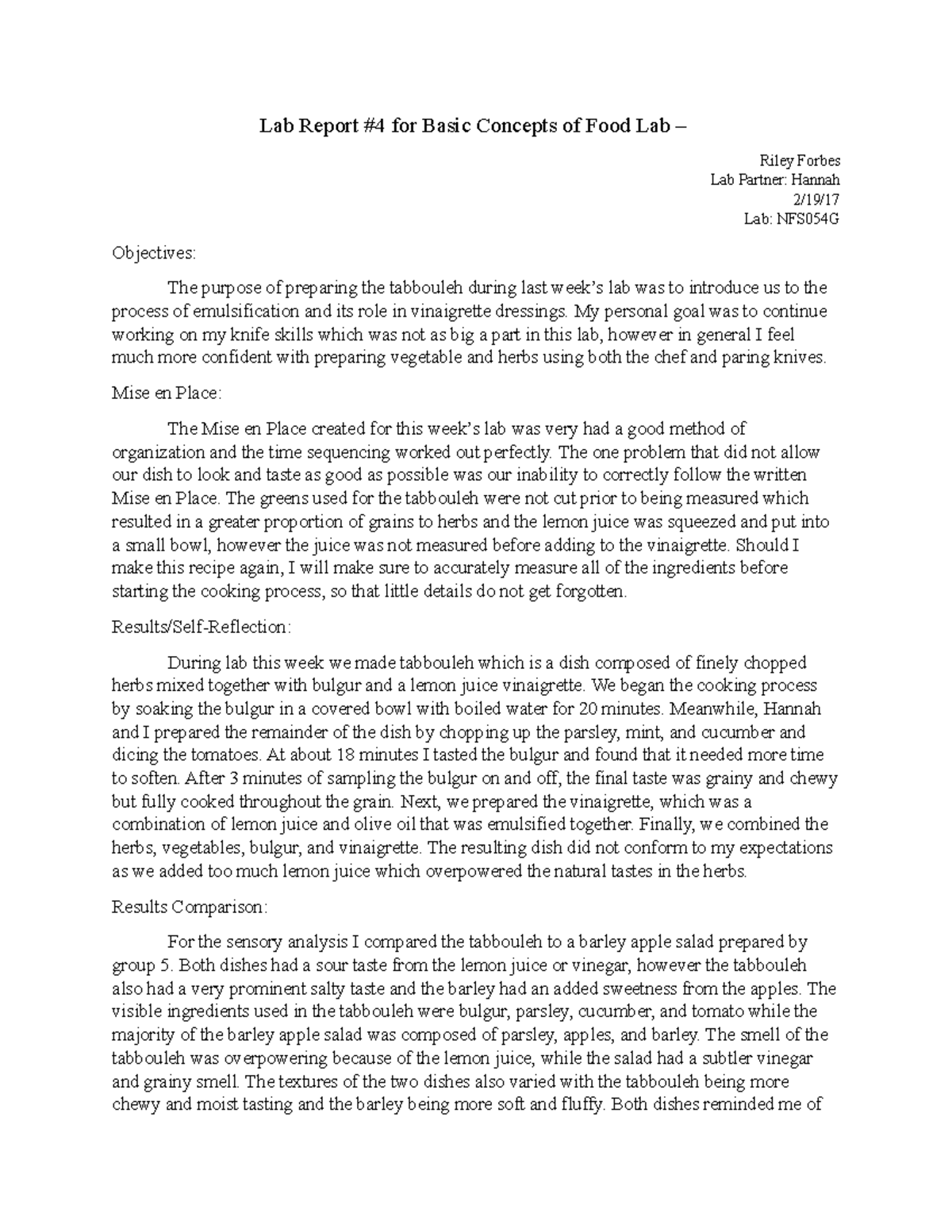 Lab Report 4 - Grains and Salads - Lab Report #4 for Basic Concepts of ...