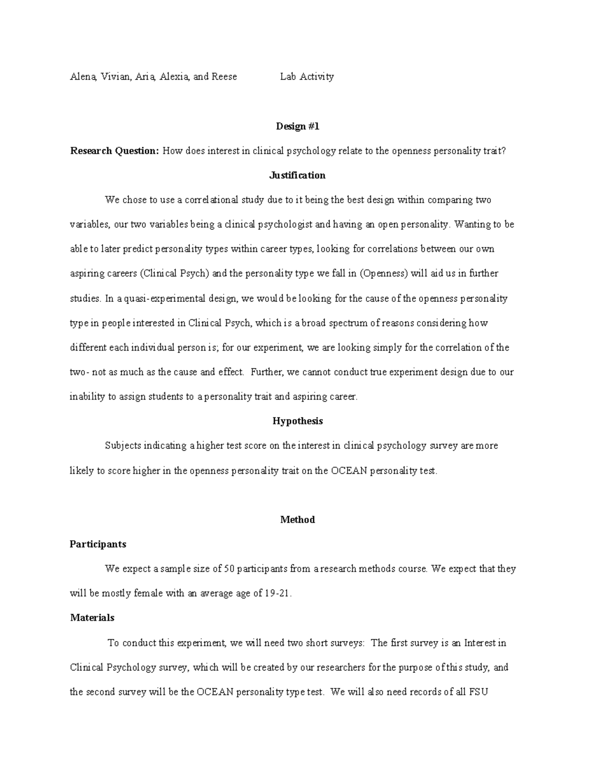 Lab 5 RML - Lab Activity - Alena, Vivian, Aria, Alexia, and Reese Lab ...