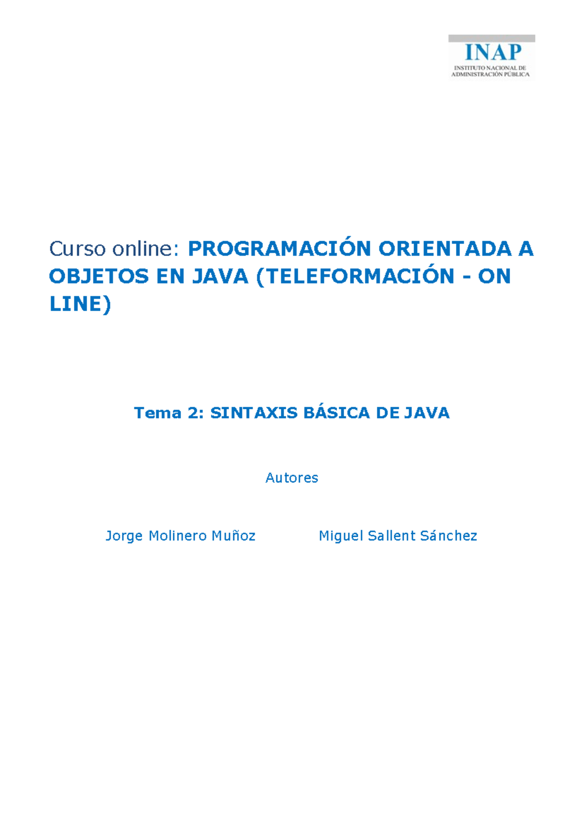 Tema2 - Practica - Curso online: PROGRAMACIÓN ORIENTADA A OBJETOS EN ...
