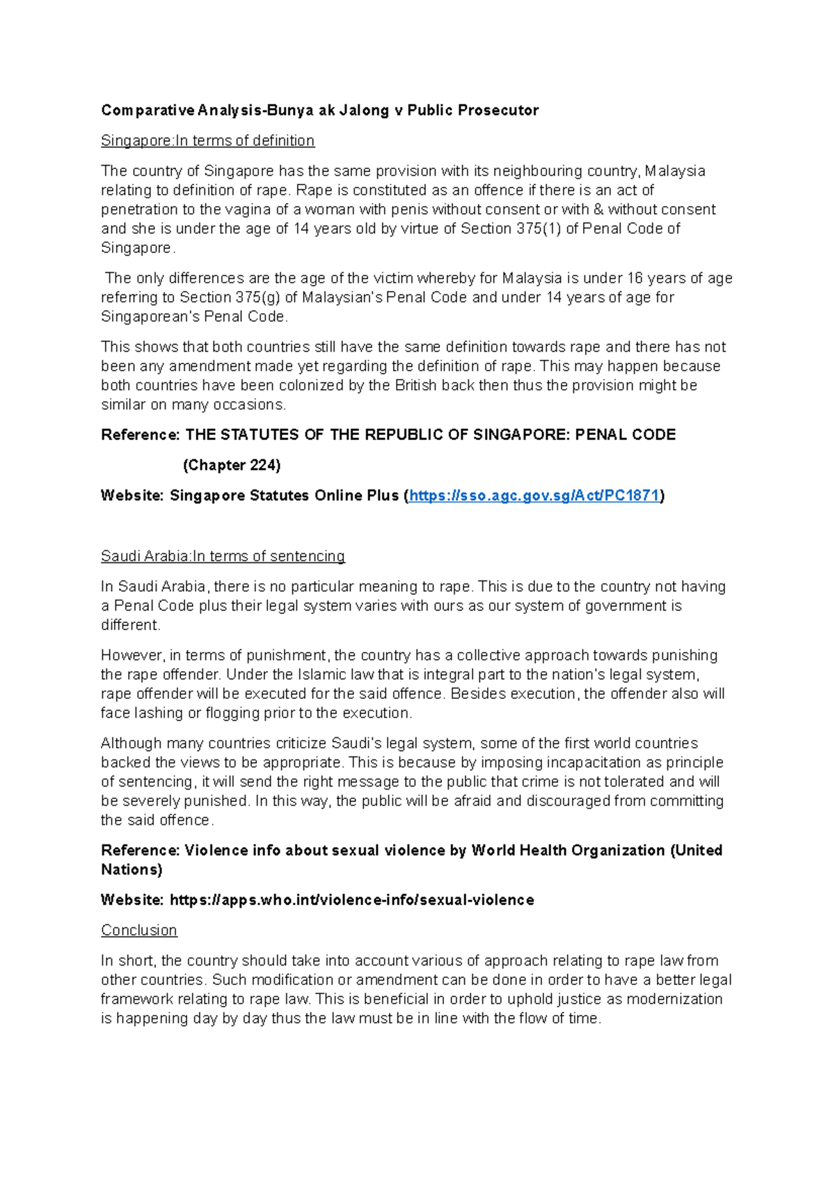 Comparative Analysis LIA1001 Assignment - Comparative Analysis-Bunya ak ...