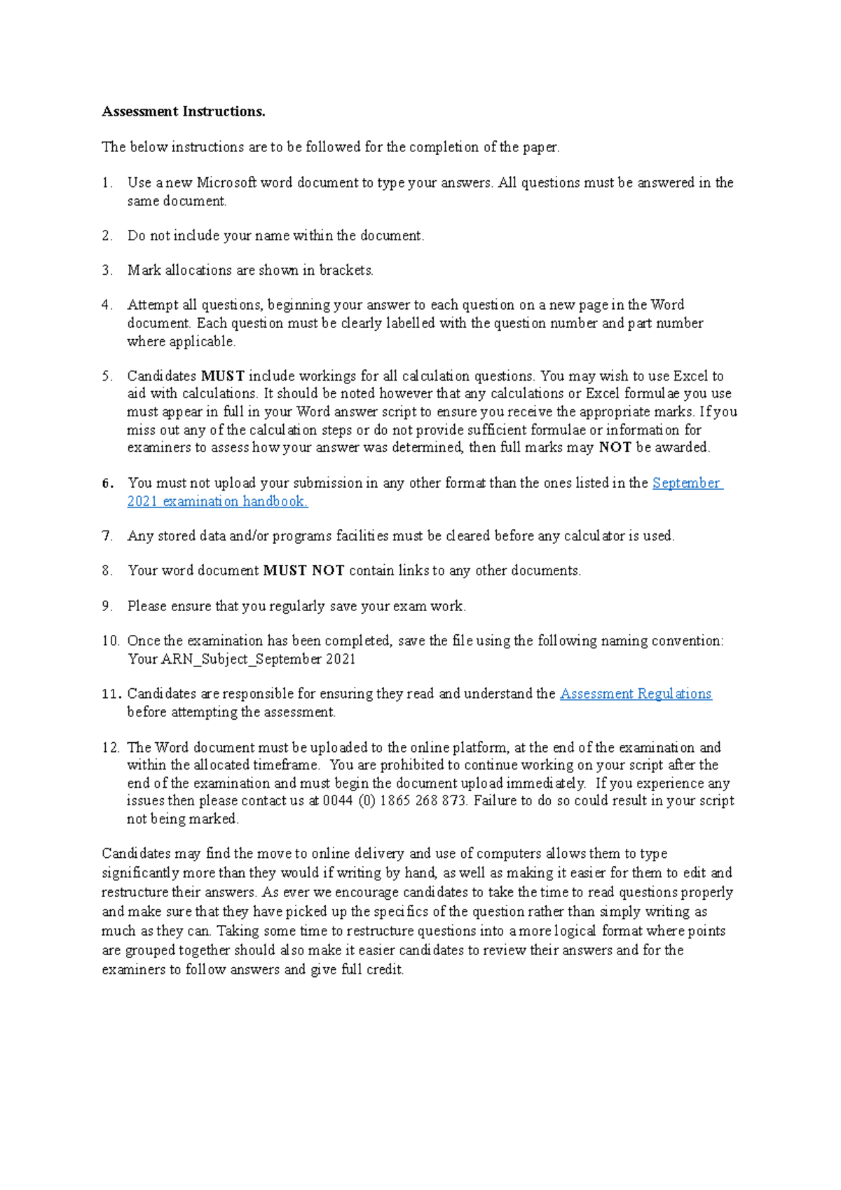 General candidate instructions - CBs CP1 SPs SAs v1 - ETF3201 - Monash ...