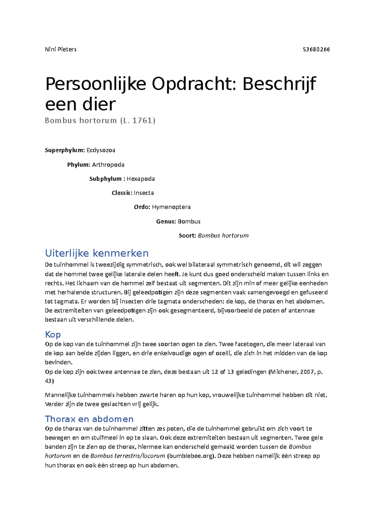 Persoonlijke opdracht omschrijving dier - Nini Pieters S Persoonlijke ...