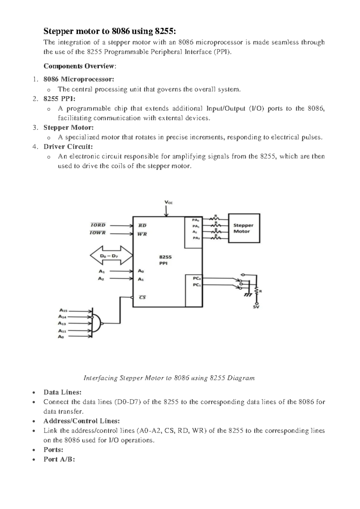 Iot-unit-2 - Stepper motor to 8086 using 8255: The integration of a ...