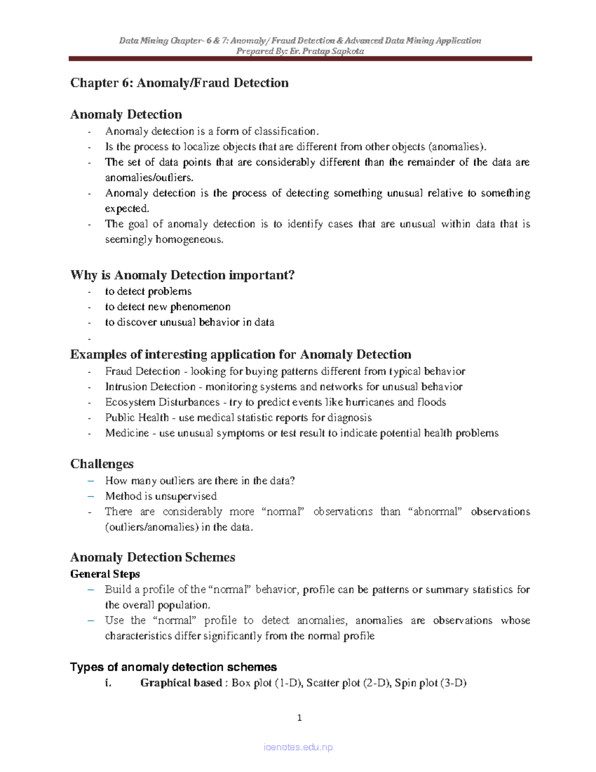 Chapter 6 7 anomaly fraud detection advanced datamining application - ####### D a t a M i n i n ...